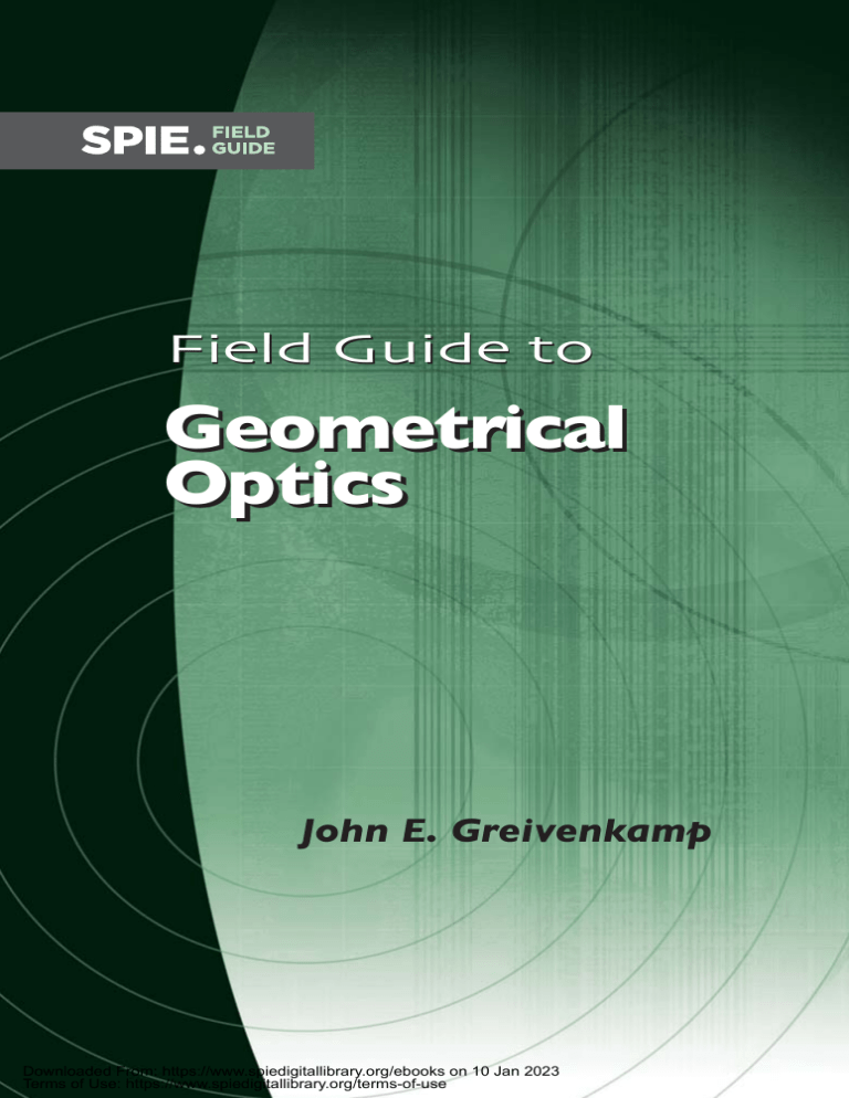 Field Guide to Geometrical Optics by Greivenkamp
