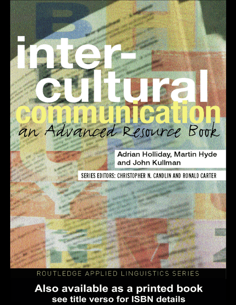 Intercultural Communication Advanced Resource Book
