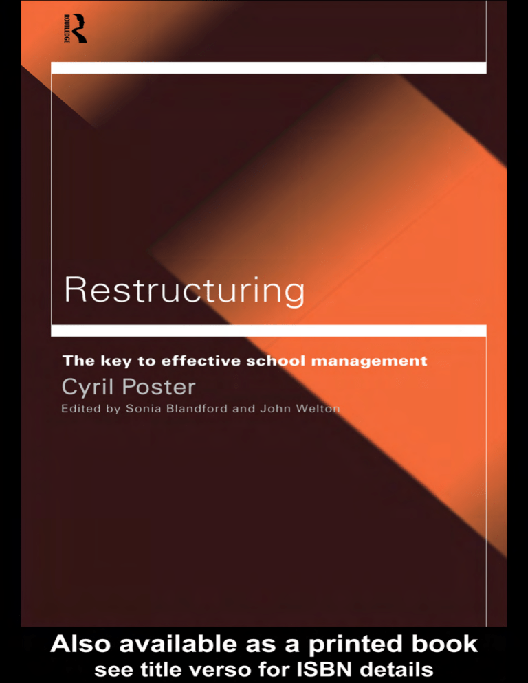 Restructuring in Schools: A Practical Guide