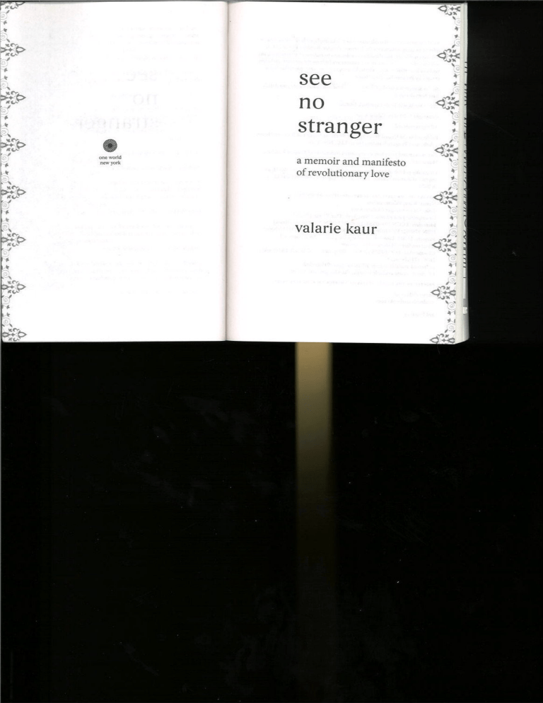 See No Stranger by Valarie Kaur: A Memoir of Revolutionary Love