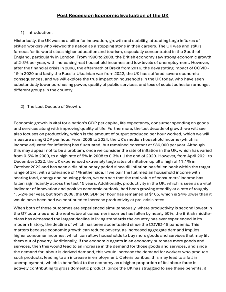 Post-Recession UK Economy Analysis