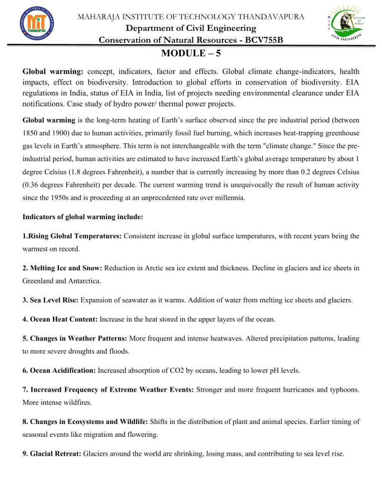 Global Warming, Climate Change, and EIA