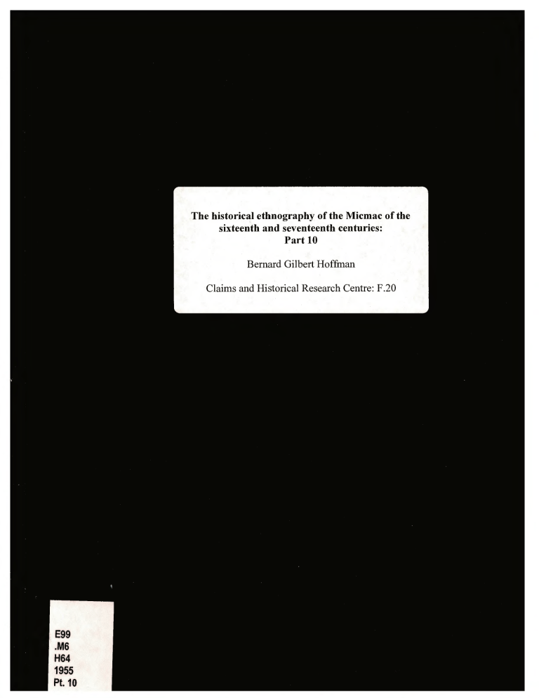 Micmac Ethnohistory Bibliography