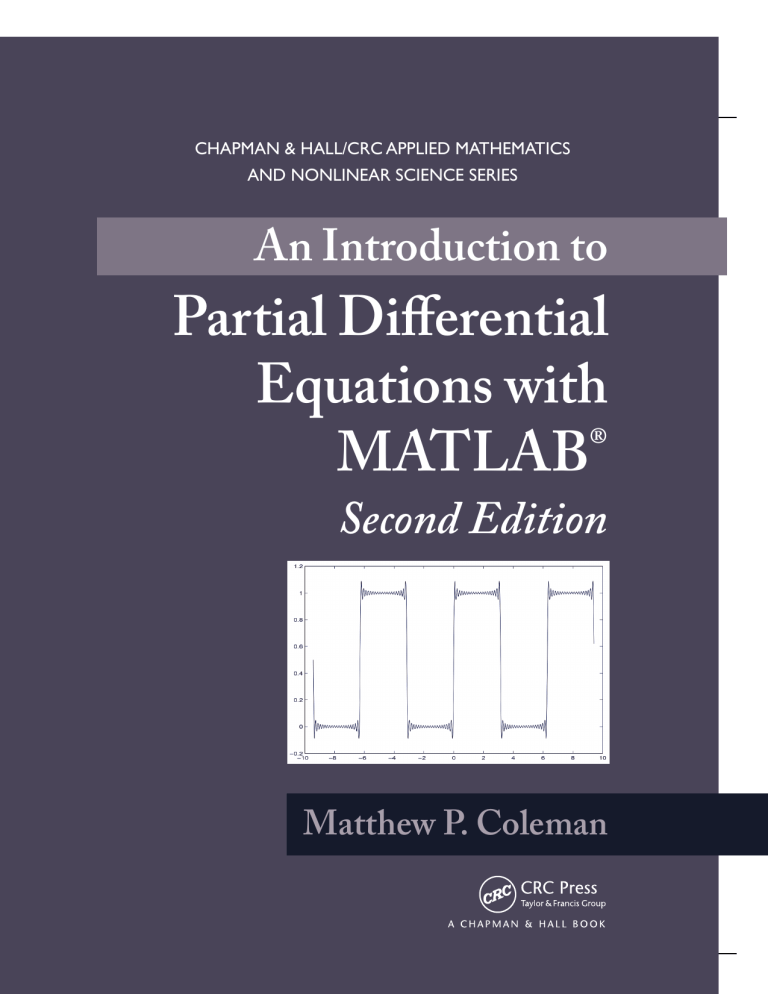 PDEs with MATLAB by Coleman