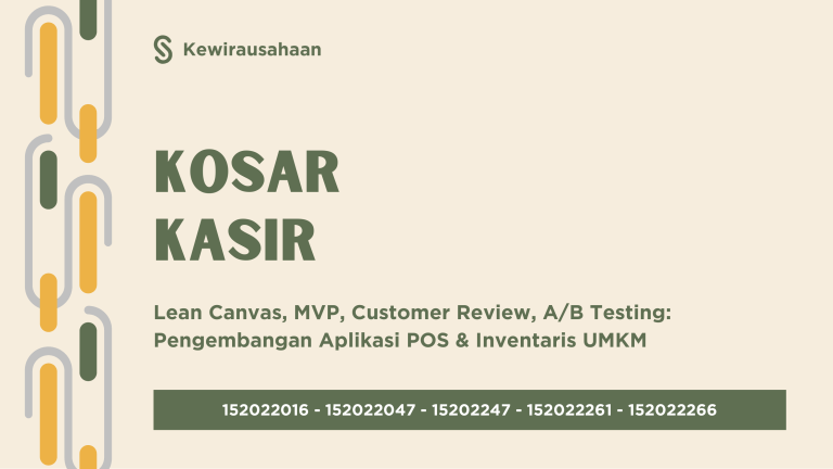 Proposal Aplikasi POS UMKM dengan Lean Canvas