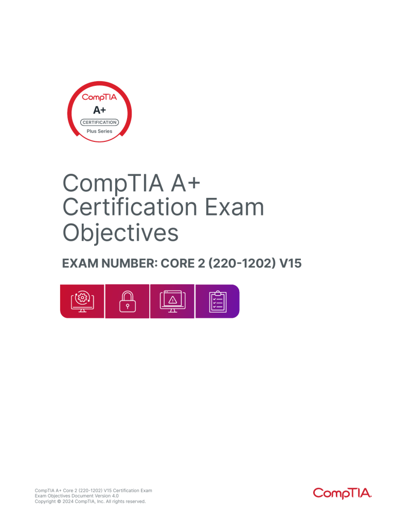 CompTIA A+ Core 2 (220-1202) Exam Objectives PDF