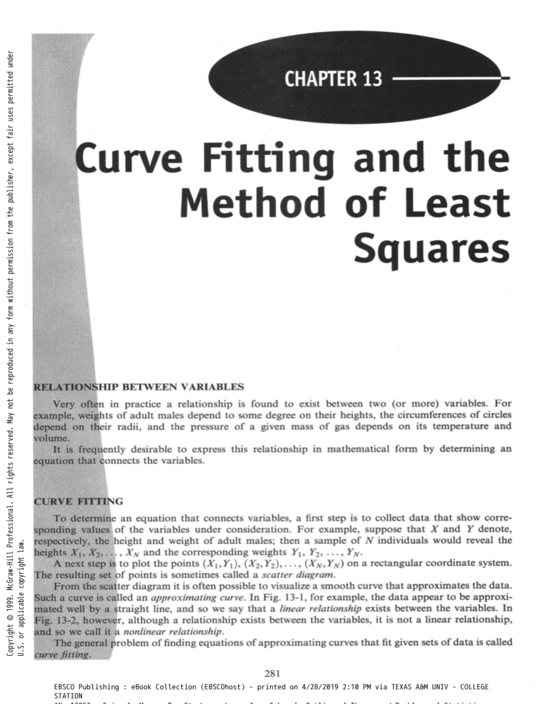 Correlation Theory & Regression Analysis