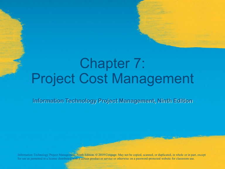 Chapter 7: Project Cost Management