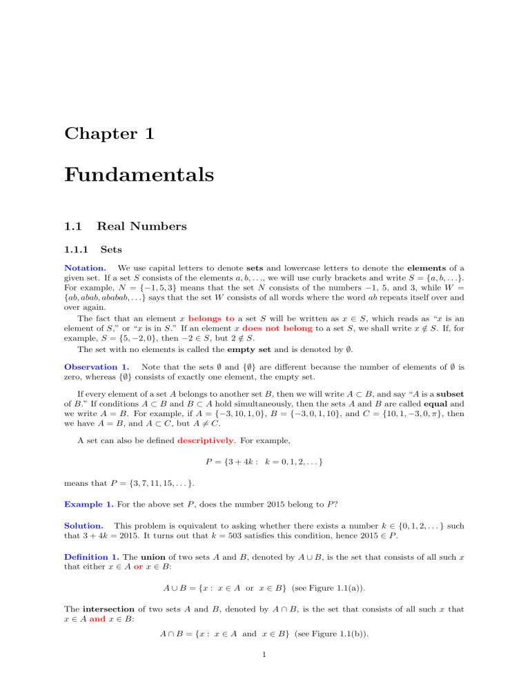 Fundamentals of Real Numbers: Sets, Rationals, and Algebra