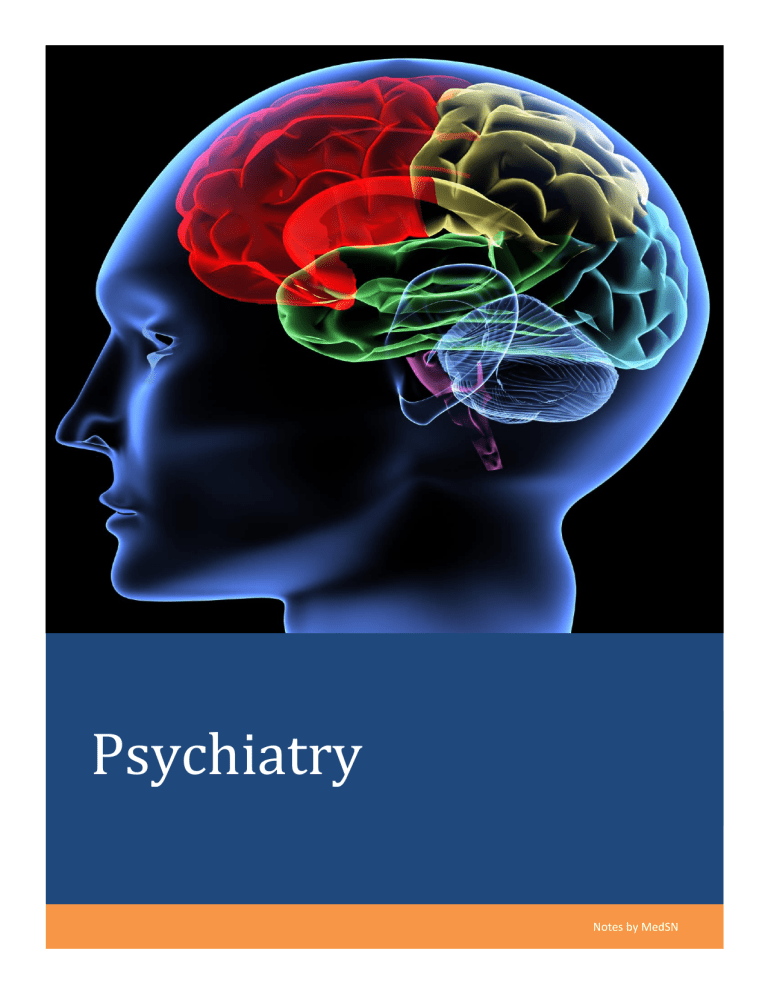 Psychiatry Lecture Notes by MedSN