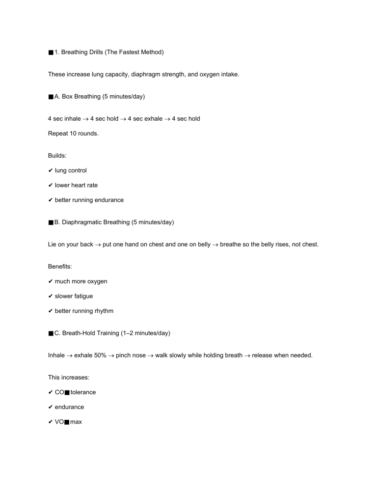 Breathing Drills for Aerobic Capacity