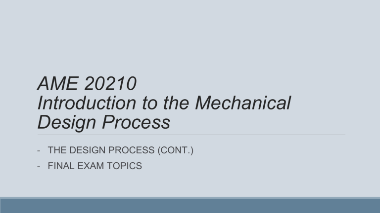 Mechanical Design Process & Case Studies