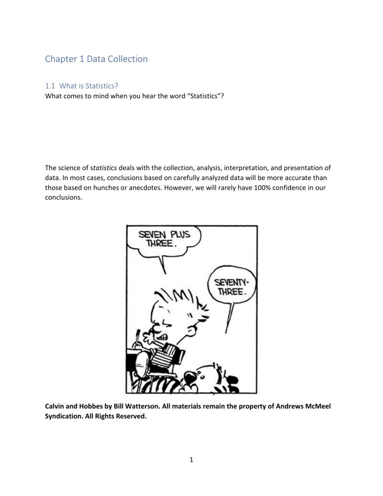 Chapter 1: Data Collection in Statistics