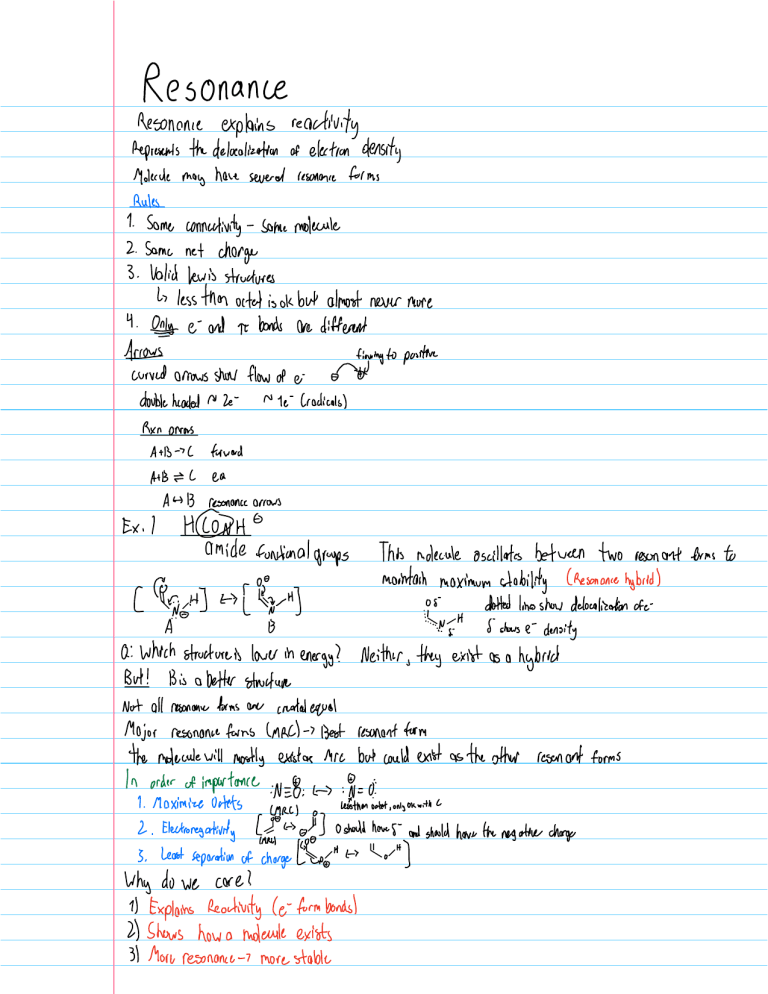 Resonance in Chemistry: Rules and Examples