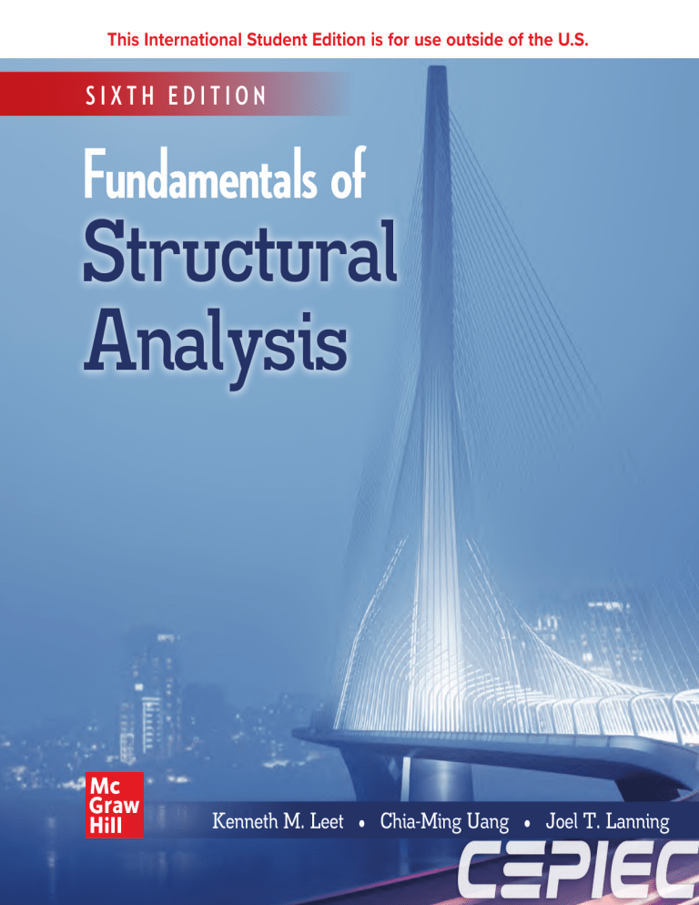 Fundamentals of Structural Analysis 6th Edition Leet Uang Lanning