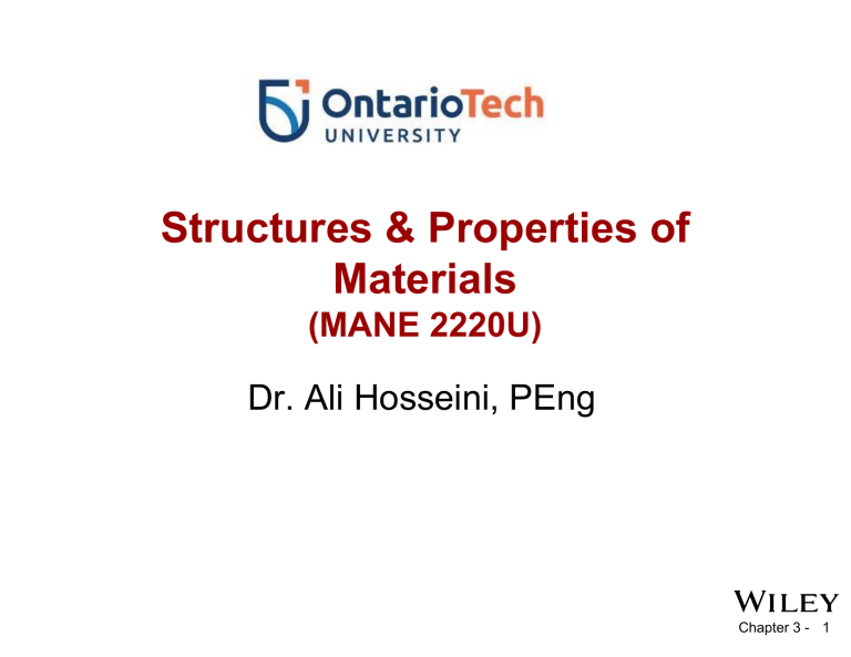 Chapter 3: Structure of Crystalline Solids - Materials Science