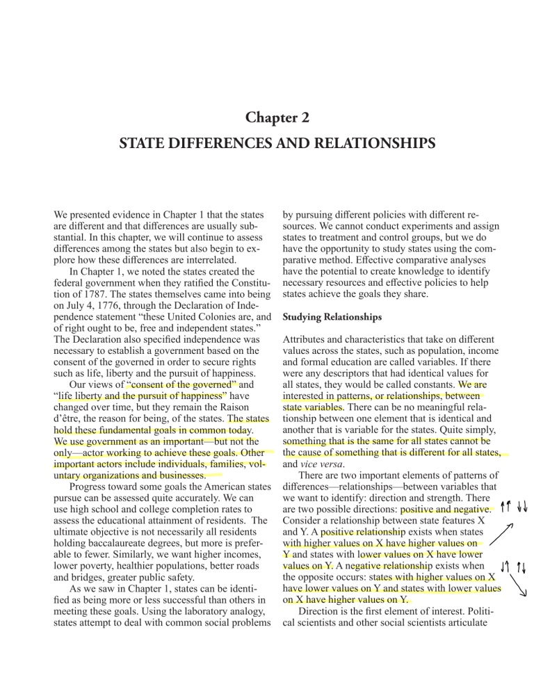 State Differences and Relationships Chapter 2