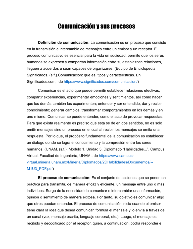 Proceso de Comunicación: Definición y Elementos