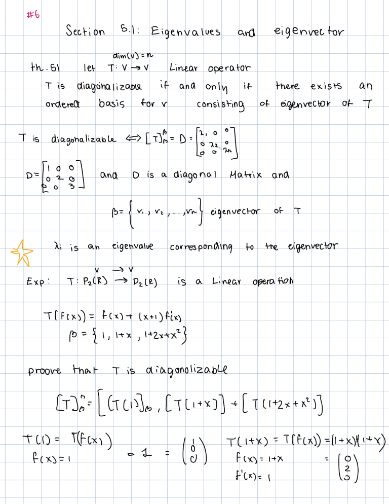 Linear Algebra Lecture Notes: Eigenvalues and Eigenvectors