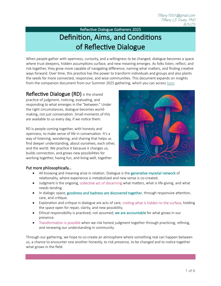 Guide to Reflective Dialogue