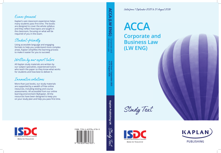 ACCA Corporate and Business Law LW Exam Kit