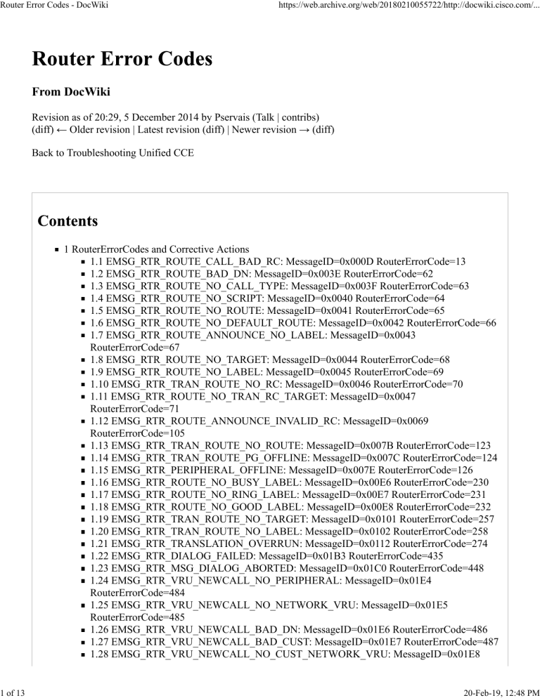 Cisco Router Error Codes & Troubleshooting Guide