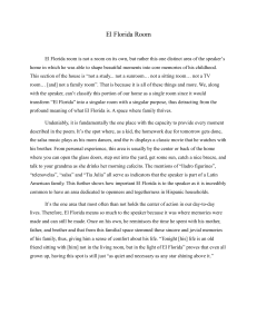 El Florida Room: Literary Analysis of Family & Culture
