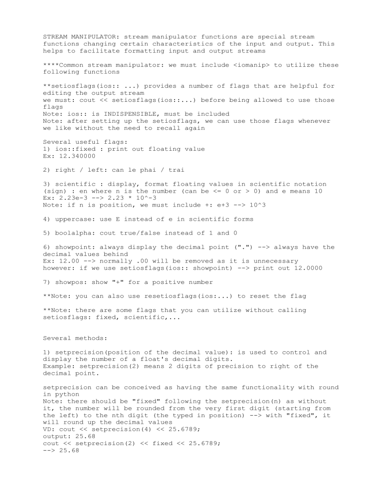 C++ Stream Manipulators Guide