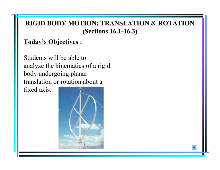 Rigid Body Motion: Translation & Rotation Guide