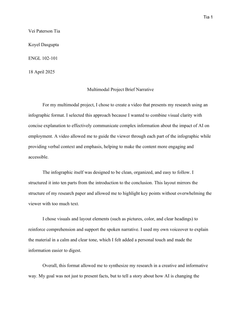 Multimodal Project Brief Narrative