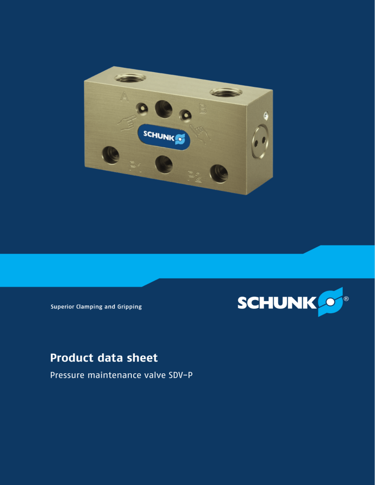 SDV-P Pressure Maintenance Valve Datasheet | SCHUNK