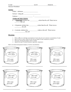 Osmosis Practice Worksheet: Hypertonic, Hypotonic, Isotonic Solutions