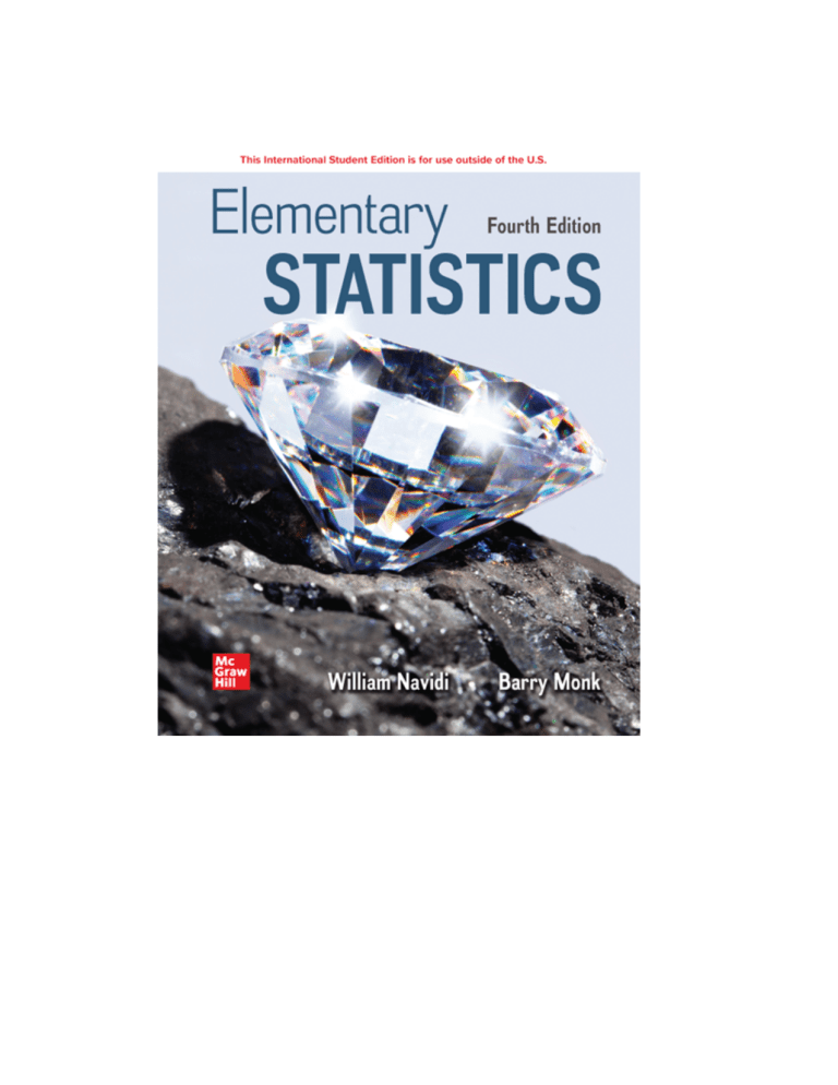 Elementary Statistics Textbook by Navidi & Monk