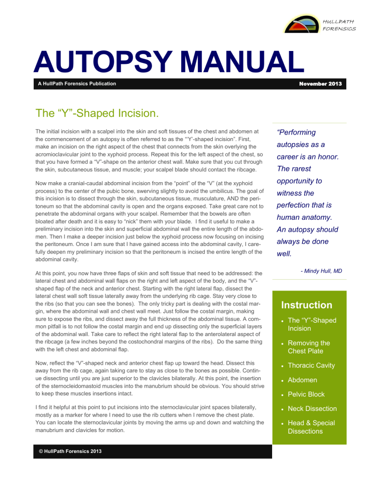 Autopsy Manual: Forensic Pathology Dissection Guide