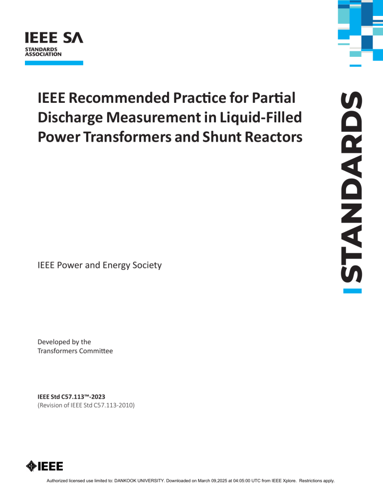 IEEE C57.113-2023: Partial Discharge Measurement in Transformers