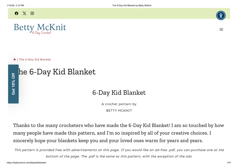 The 6-Day Kid Blanket Crochet Pattern