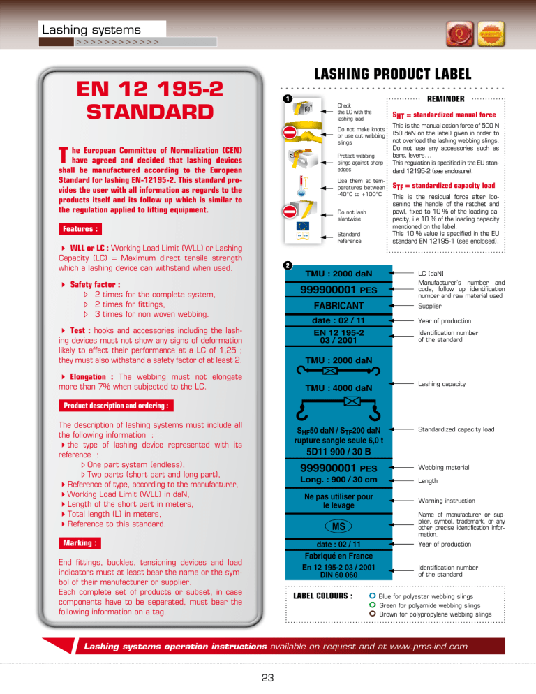 Lashing Systems EN 12195-2 Standard Guide