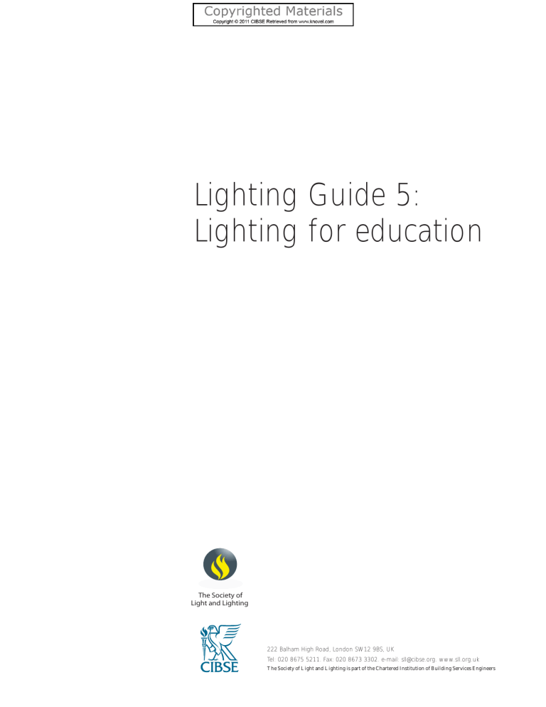 Lighting Guide 5: Lighting for Education