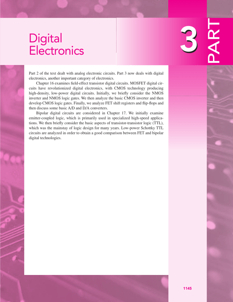 Digital Electronics: MOSFET Digital Circuits Chapter 16