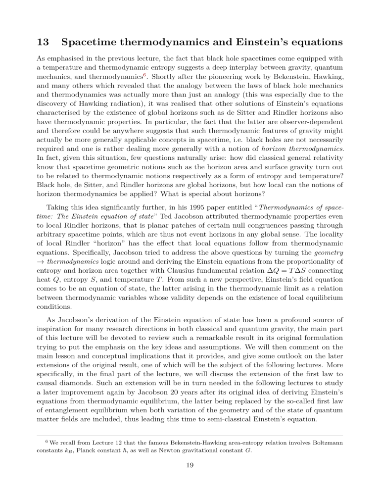 Equations of Spacetime