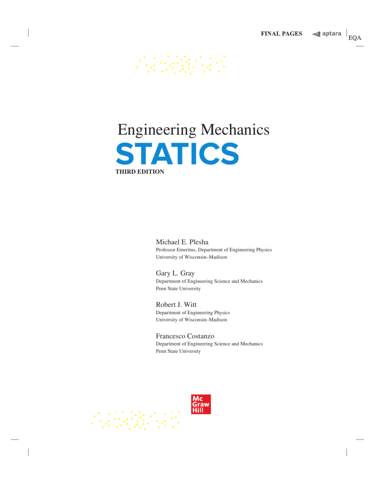 Engineering Mechanics Statics 3rd Edition Textbook