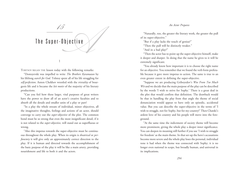 The Super-Objective in Acting: Stanislavski's System