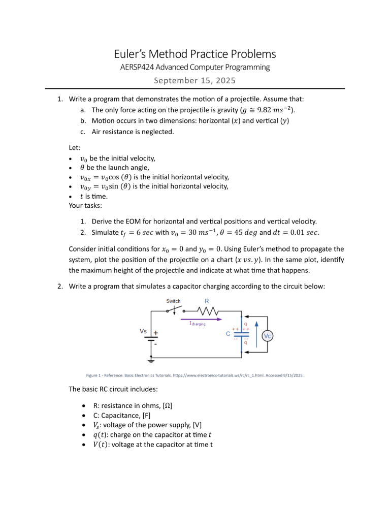 Euler's Method Practice Problems