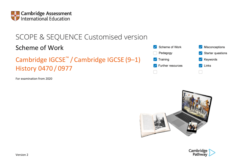 Cambridge IGCSE History Scheme of Work 0470/0977