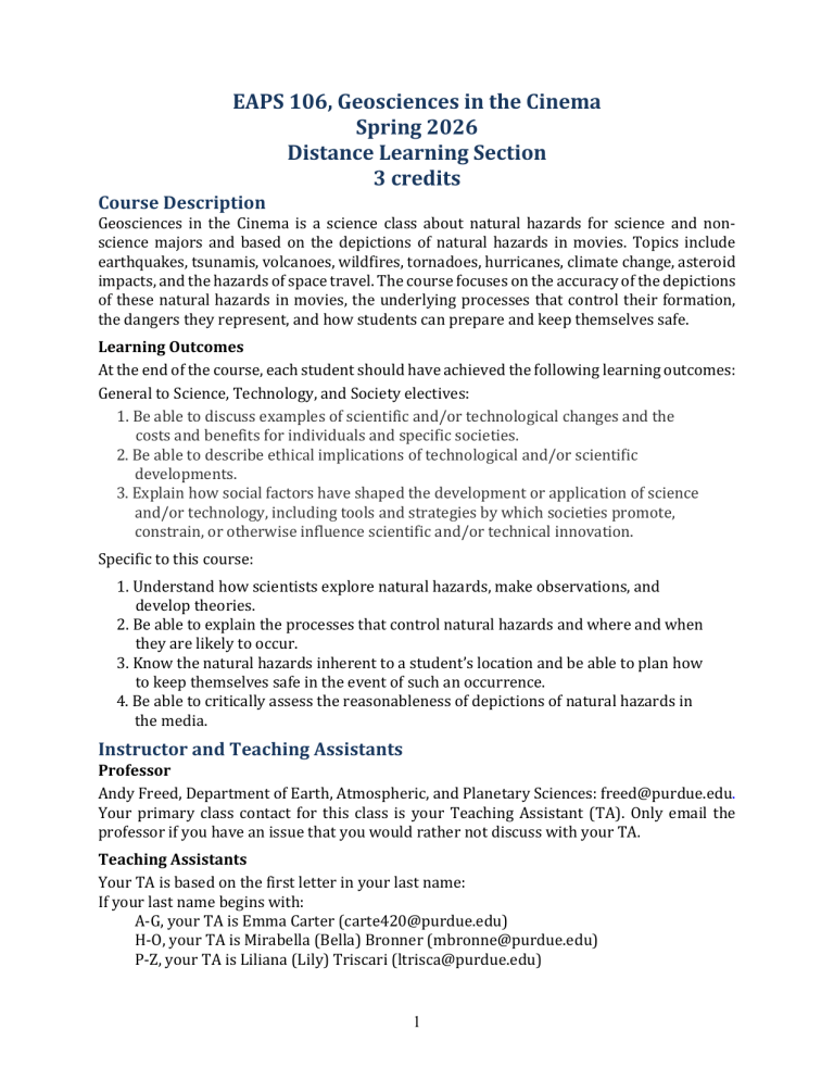EAPS 106: Geosciences in the Cinema Syllabus