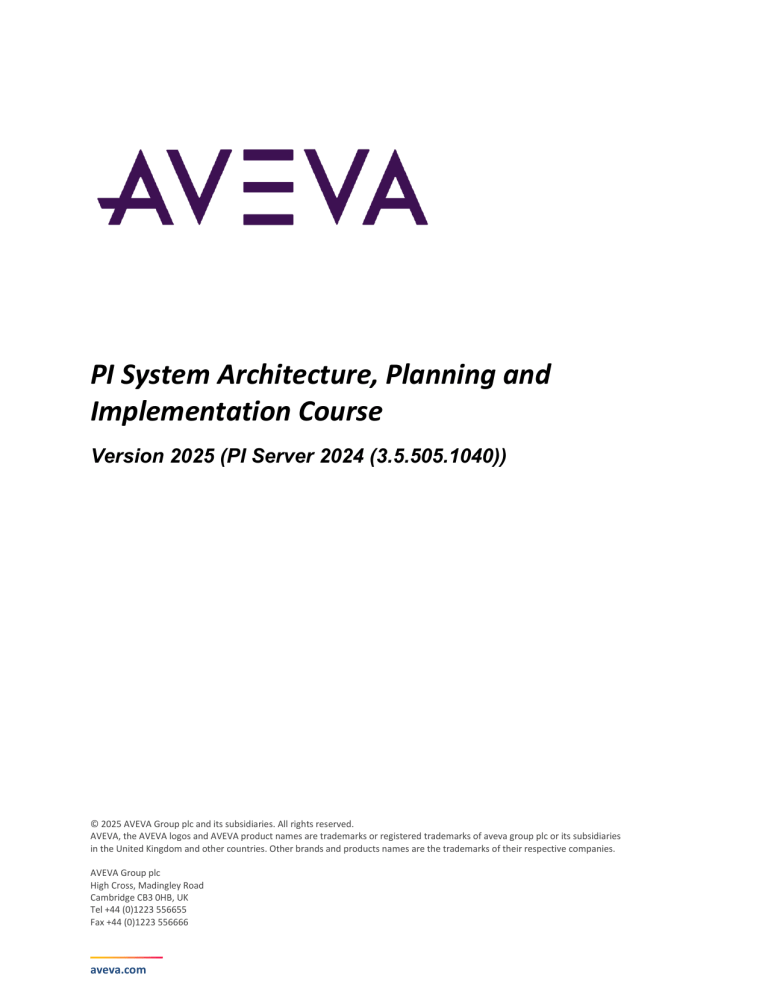 PI System Architecture Planning Implementation Course 2025