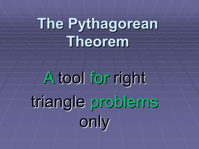Pythagorean Theorem: Right Triangle Tool