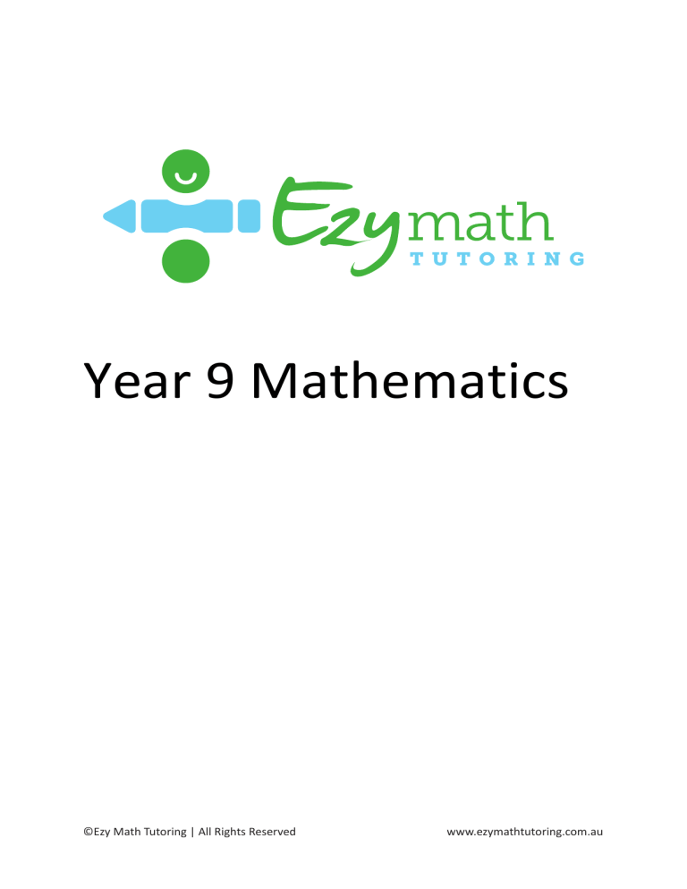 Year 9 Mathematics Textbook by Ezy Math Tutoring