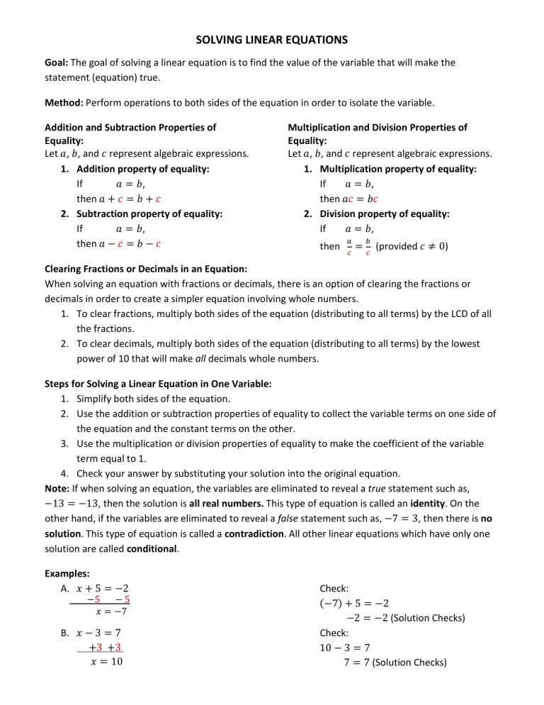 Solving Linear Equations: A Guide to Algebra Basics