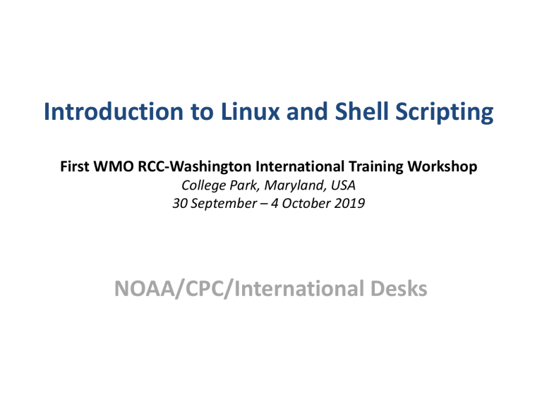 Introduction to Linux and Shell Scripting Training Workshop